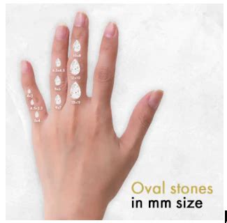 Oval Diamond Size Chart On Hand Honey And Goldies