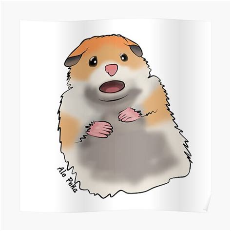 Scared Hamster Meme Poster For Sale By Drawsbyale Redbubble