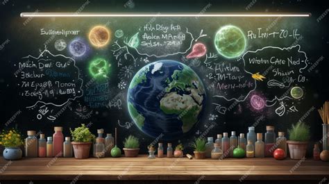 Premium Ai Image Chalkboard With Environmental Science Class