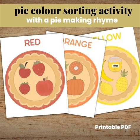 Making Pie Colour Sorting Activity Preschool Printables Preschool Curriculum Colour Learning