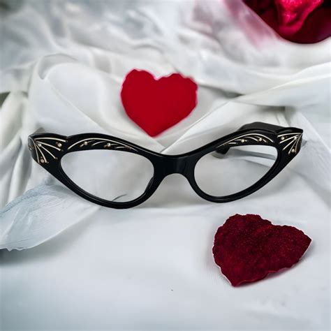 Spectacular Cat Eye Eyeglass Frames With Rhinestones New Old Stock No Lenses Etsy