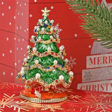 Christmas Tree Trinket Box Size 5x6x1 Cm Multi Colour 7629014 Tjc