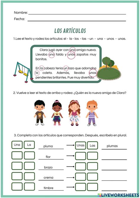 Los Artículos … Free Interactive Worksheets 3590251
