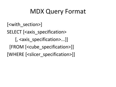 Introduction To Mdx Query Ppt Ppt