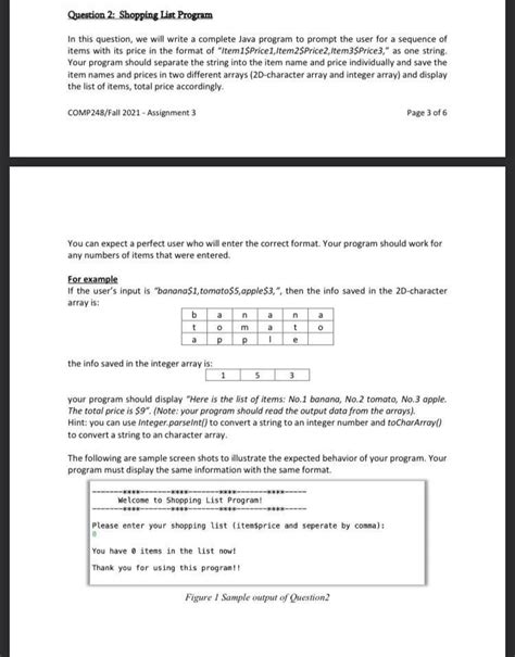 Solved Question Shopping List Program In This Question Chegg