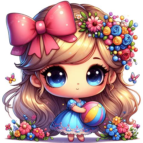 Cute Chibi Girl With Flower