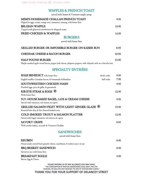Online Menu Of Delancey Street Restaurant Restaurant San Francisco