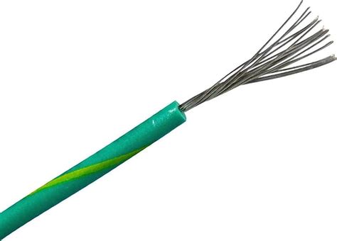 18 Ga Stranded Green W Yellow Stripe Pvc Coated Wire Reverb