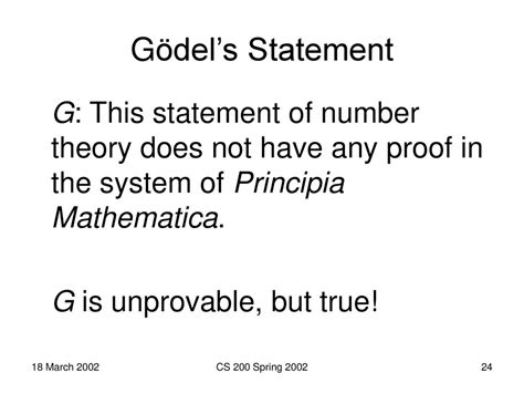 Lecture 22 Gödels Theorem Cs200 Computer Science Ppt Download