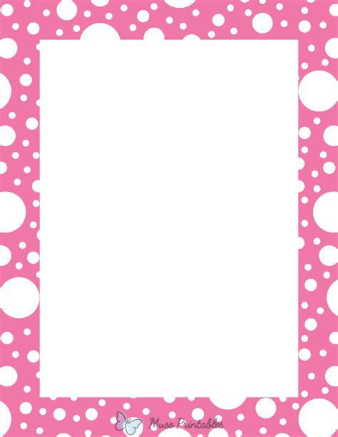 Hot Pink Polka Dot Border For Invitations