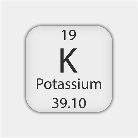 Potassium Symbol Chemical Element Of The Periodic Table Vector