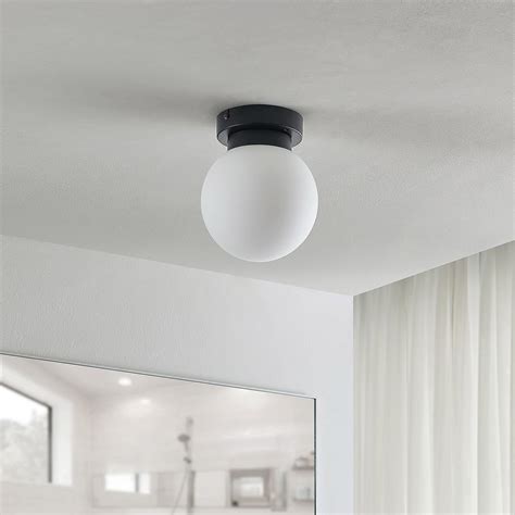 Lindby Tavino Ceiling Light Spherical Shade Black Uk