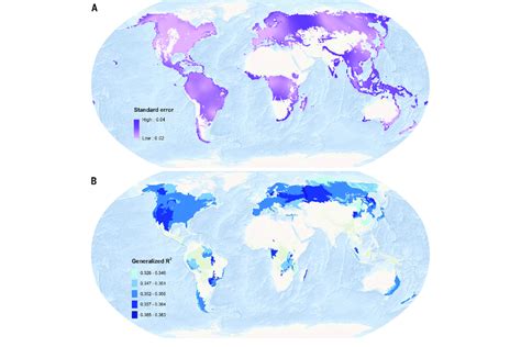 Standard Error And Generalized R 2 Of The Spatially Explicit Estimates