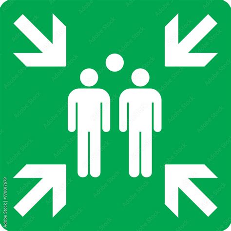 Emergency Evacuation Assembly Point Sign Gathering Pointsymbol
