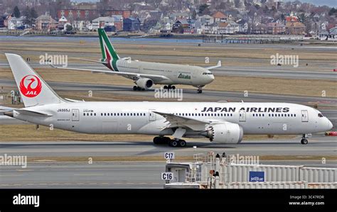 Japan Airlines Logan International Airport Boston Hi Res Stock