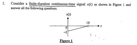 solved consider a finite duration continuous time signal