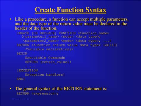 Ppt Chapter 13 Procedures Functions Packages And Triggers