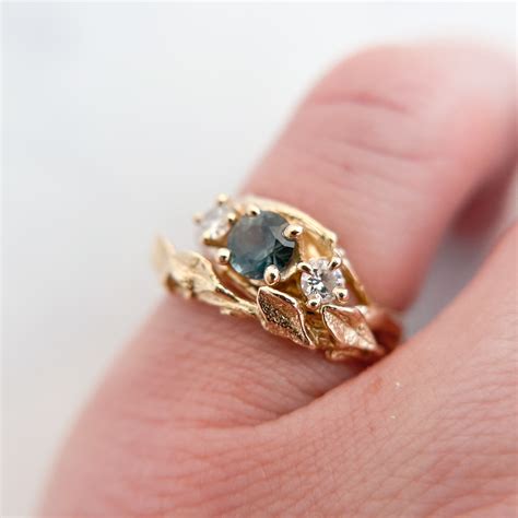 Unity Montana Sapphire Three Stone Ring Sapphire Engagement Ring Blue