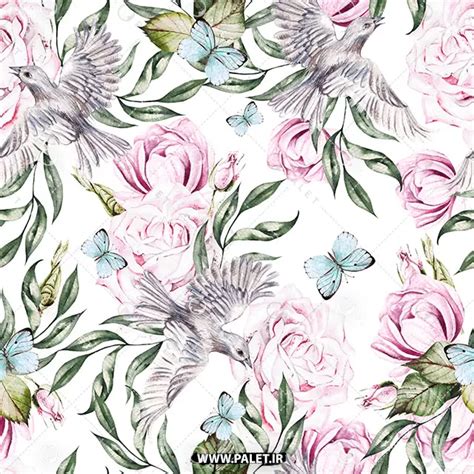 دانلود طرح هنری استاک پترن گل تصویر استاک پترن گل و کبوتر