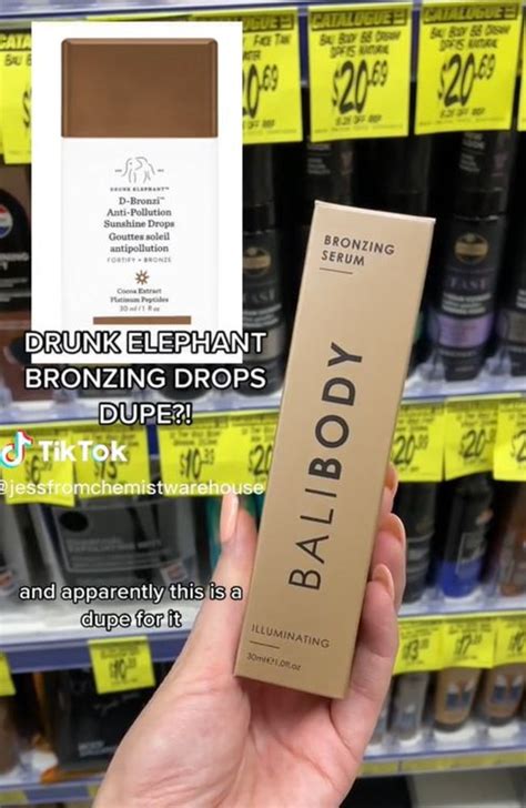 Drunk Elephant D Bronzi Drops Dupe Bali Body Bronzing Serum Chemist Warehouse The Advertiser