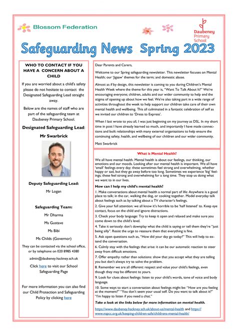 Safeguarding News Spring 2023 Daubeney Primary School
