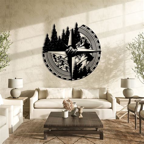 Compass Mountain Wall Decor Compass Wall Art Nautical Compass Range