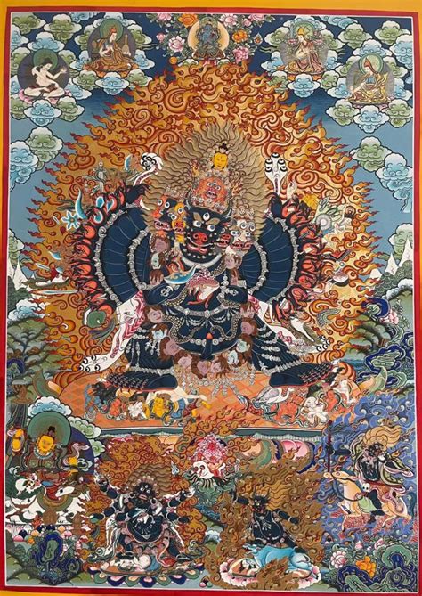 编号188 408326：彩绘唐卡 大威德金刚（10070cm左右） 沃唐卡