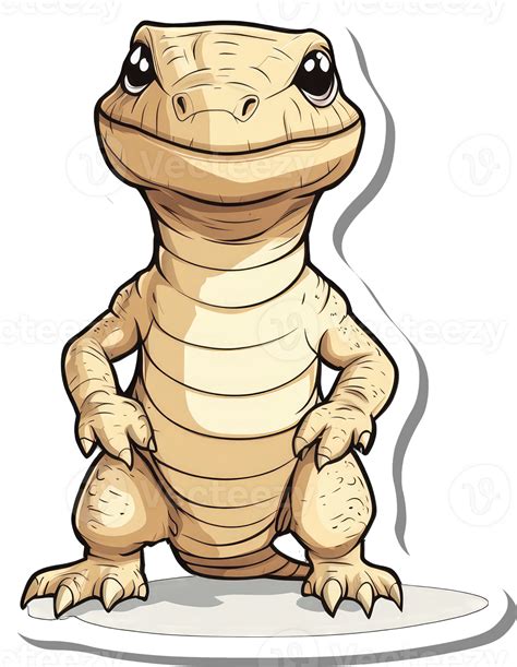 Adorable Cartoon Lizard Posing Cutely 55380591 Png