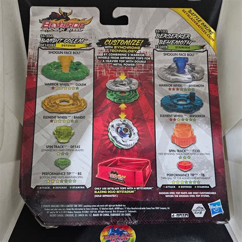 Beyblade Shogun Steel Behemoth Golem Earth Synchrome 2 Pack Beyblade