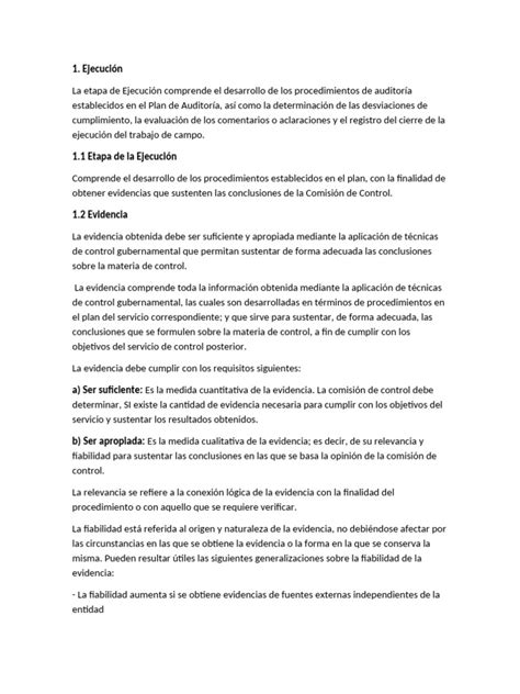 Etapas De La Ejecucion Pdf Auditoría Documento De Identidad