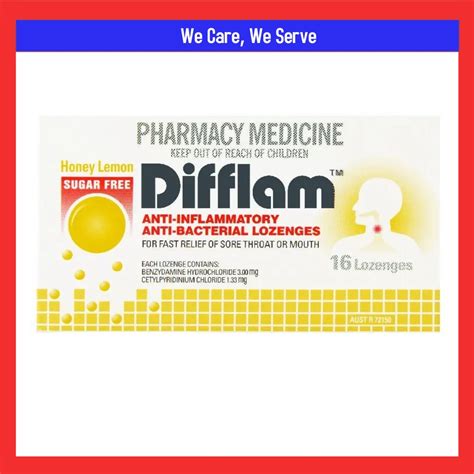 New Difflam Anti Inflammatory Antibacterial Honey Lemon Lozenges 16s