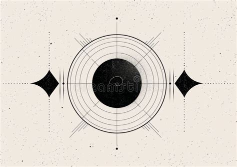 Abstract Celestial Bodies And Orbit Paths Stock Illustration
