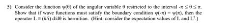 Solved Consider the function ψ θ of the angular variable θ Chegg