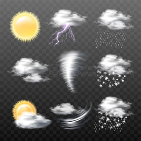 暴风雨背景 在透明背景上隔离的一组矢量现实天气图标 模板免费下载 Ai格式 626像素 编号63385054 千图网