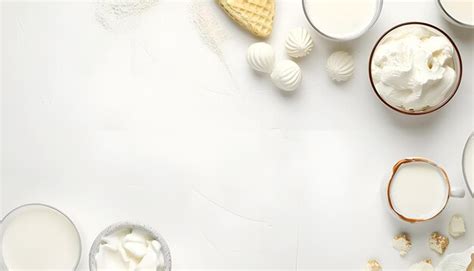 Dairy Products On White Background Premium Ai Generated Image
