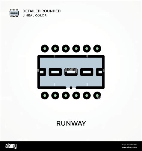 Runway Detailed Rounded Lineal Color Modern Vector Illustration Concepts Easy To Edit And