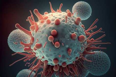 Ai Generated Medical Illustration Of Virus Bacteria Microbe Cancer Cell