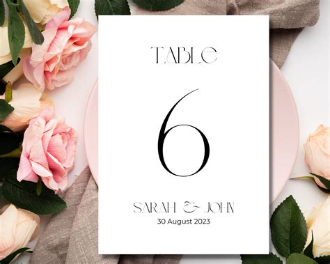 Wedding Table Chart Numbers Printable Table Chart Template Table Number Sign Printable