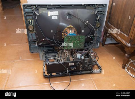 Disassembled Crt Tv Exposing Its Internal Components Including The
