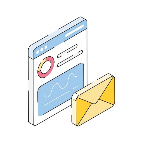 Visually Appealing Isometric Outline Icon Of Email Analytics Tracking