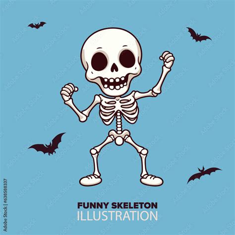 Cute Funny Skeleton Cartoon A Halloween Icon Concept Brought To Life