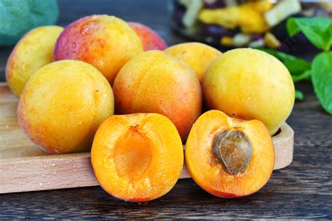 Photography Of Fresh Fruit Yellow Apricot Background Fresh Fruit
