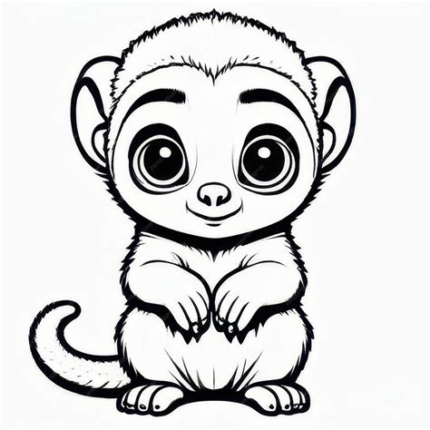 Cuscus Outline Black And White Cute Coloring Book Premium Ai