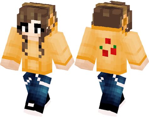 Download Gamer Girl With Orange And Apples Hoodie Xd Minecraft Skin