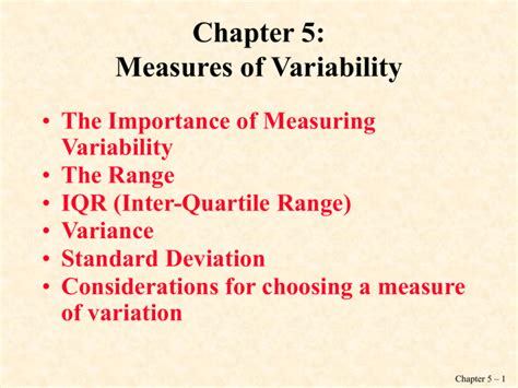 Chapter 5 Measures Of Variability