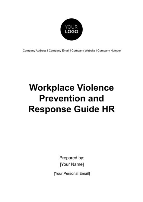 Workplace Violence Prevention And Response Guide Hr Template Edit