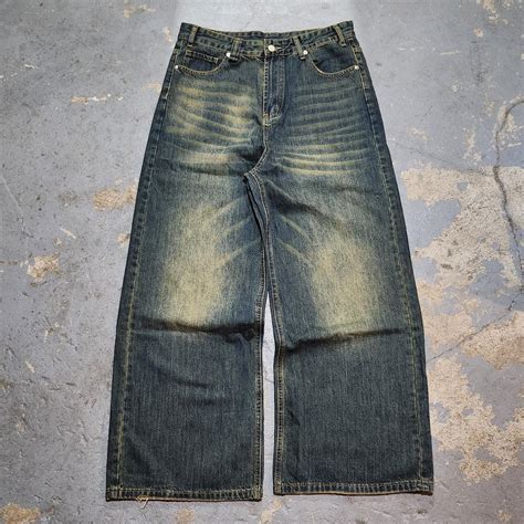 Y2k2000s Baggy Faded Sandwash Jeans 32w X 30l The Depop