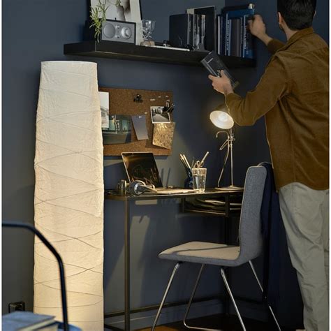 Ikea Laptop Table Black Brown Glass Aptdeco