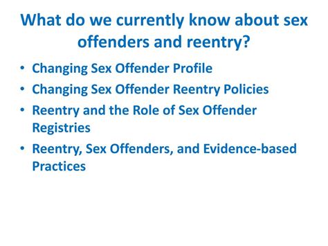 Ppt Sex Offenders The Challenge Of Successful Reentry Powerpoint