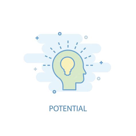 Potential Line Concept Simple Line Icon Colored Illustration Potential Symbol Flat Design